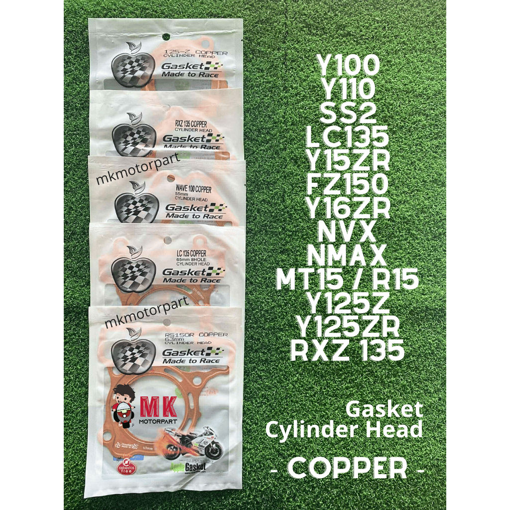 [ COPPER ] 🍎 Gasket CYLINDER HEAD Yamaha Y100 Y110 SS2 Y125 Y125z Y125zR RXZ LC135 Y15zR FZ150 ...