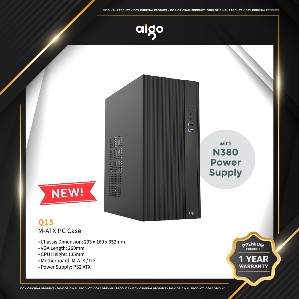AIGO Q15 M-ATX Case Business Office Chassis | Shopee Malaysia