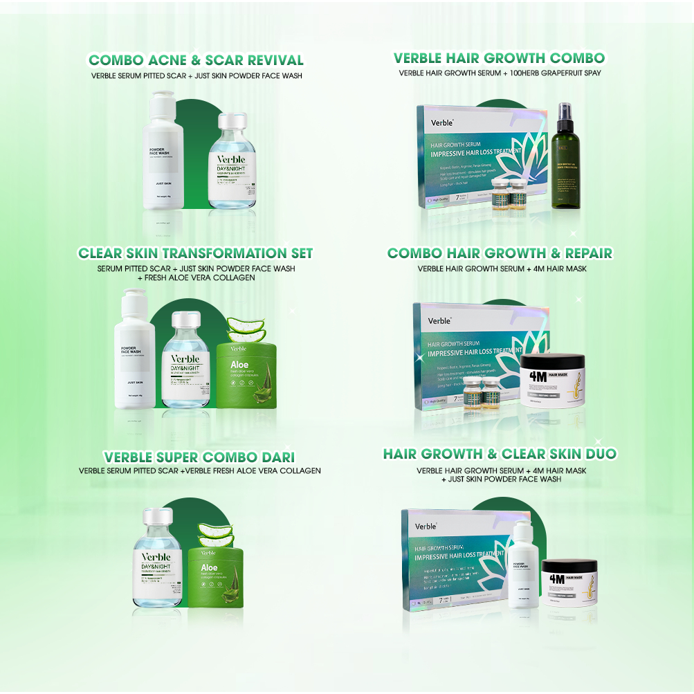 VERBLE Combo Facial Skin Care & VERBLE Combo Hair Growth Care | Shopee ...