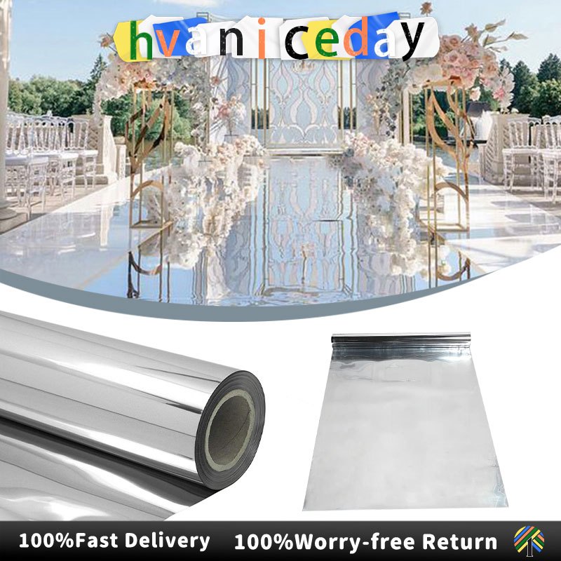 10M Silver Mirror Carpet for Wedding Double Sided Reflective T Stage ...