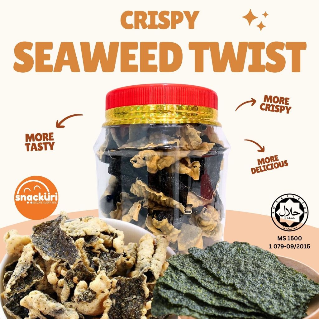 Snackuri Crispy Seaweed Twist 150g | Gegulung Rumpai Laut | Halal Certified | Raya Hamper & Gift ...