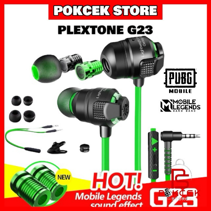 Plextone G23 Gaming Earphone Bullet Style For PC/HP With Mic PUBG ...