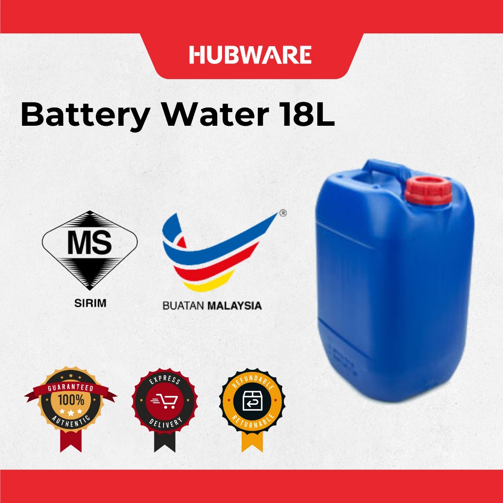 BEST VALUE Battery Water 18 Liter Air Bateri Deionised Water SIRIM ...