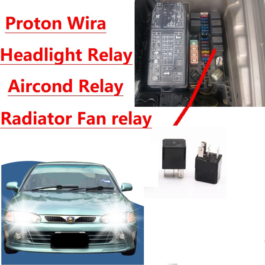 4Pin 12V 30A Headlamp Relay Head Lamp Head Light Radiator Fan Relay Air ...