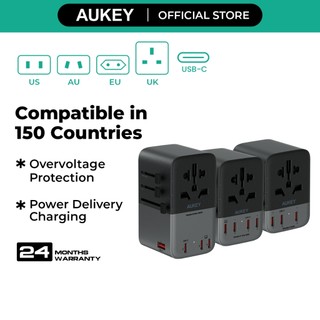 Aukey Travel Mate 35W 65W 100W Universal Adapter with USB Ports Travel ...