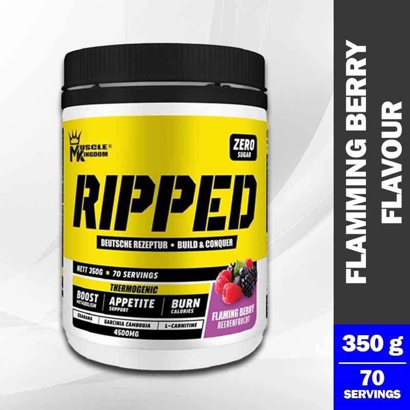 Ripped by Muscle Kingdom (350g, Flaming Berry) - Thermogenic, Fat ...