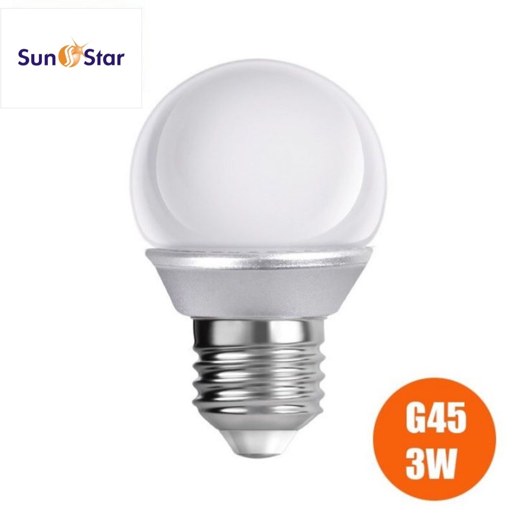 Sunstar LED Ping Pong Bulb G45 3W E27 / B22 LED Bulb 6500K Daylight / 3000K Warm White | Shopee ...