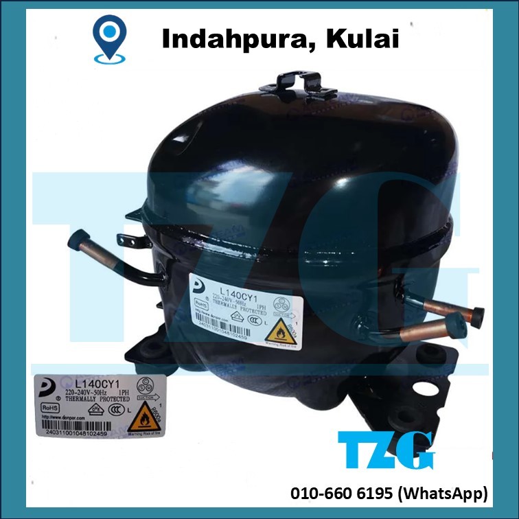 ORIGINAL DONPER (KULAI) L140CY1 235W (1/4HP+) & R600A REFRIGERATOR COMPRESSOR | Shopee Malaysia