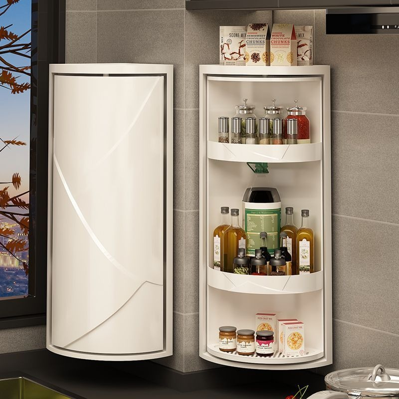 Kitchen Spice Rack Countertop Wall Hanging Rotating Storage Corner ...