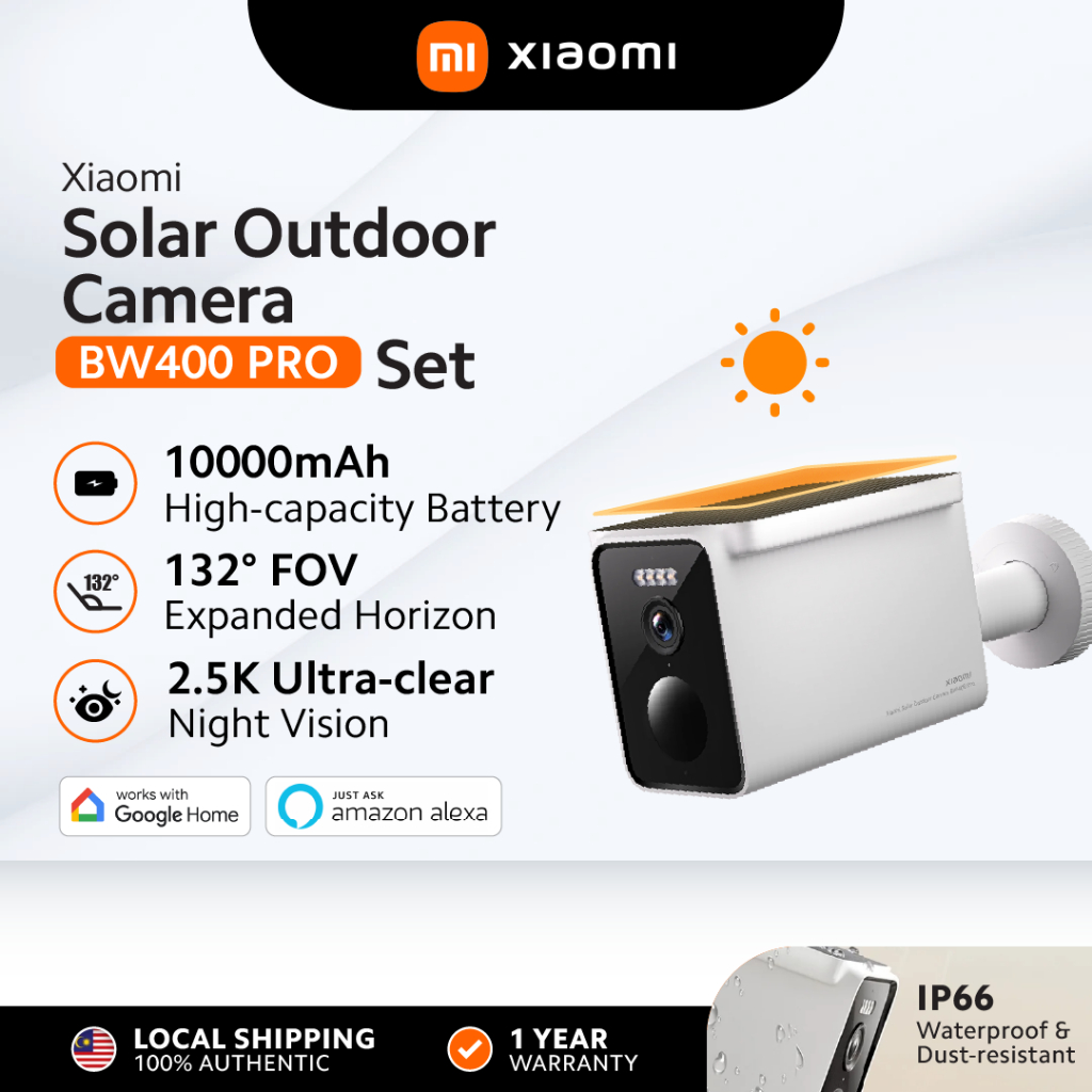 Xiaomi Solar Outdoor Camera BW400 Pro Set | 2.5K Ultra-Clear Night ...