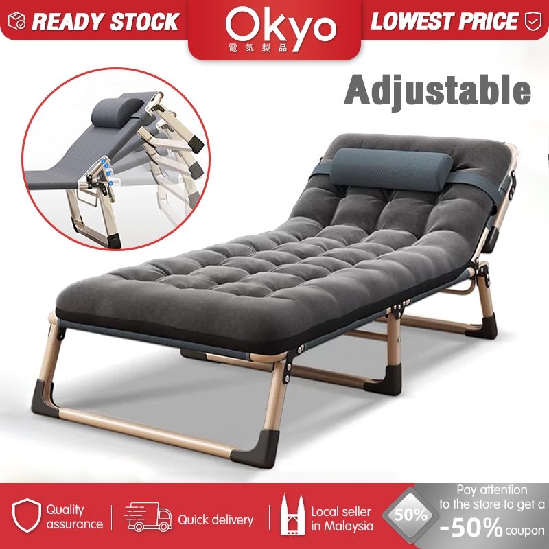 【1 Years Warranty】Folding Bed Premium Foldable Lazy Chair Folding Lazy ...