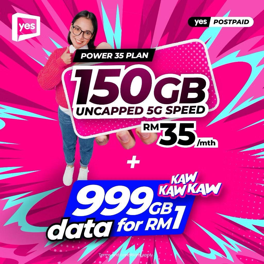 YES Power 35 POSTPAID PLAN 150GB UNCAPPED SPEED DATA 5G/4G | Shopee ...