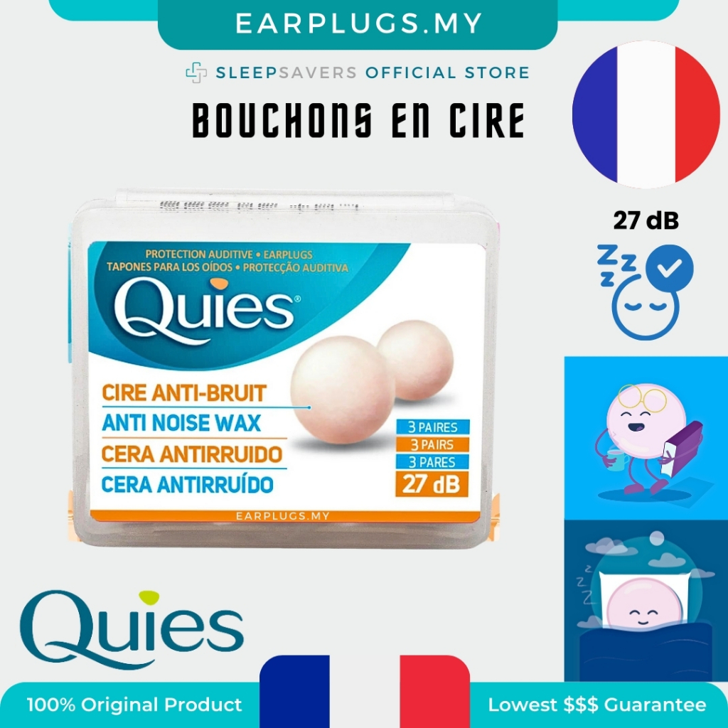 🇫🇷 France Quies Moldable Wax Ear Plugs, 3 Pairs | Anti Noise Sleep ...