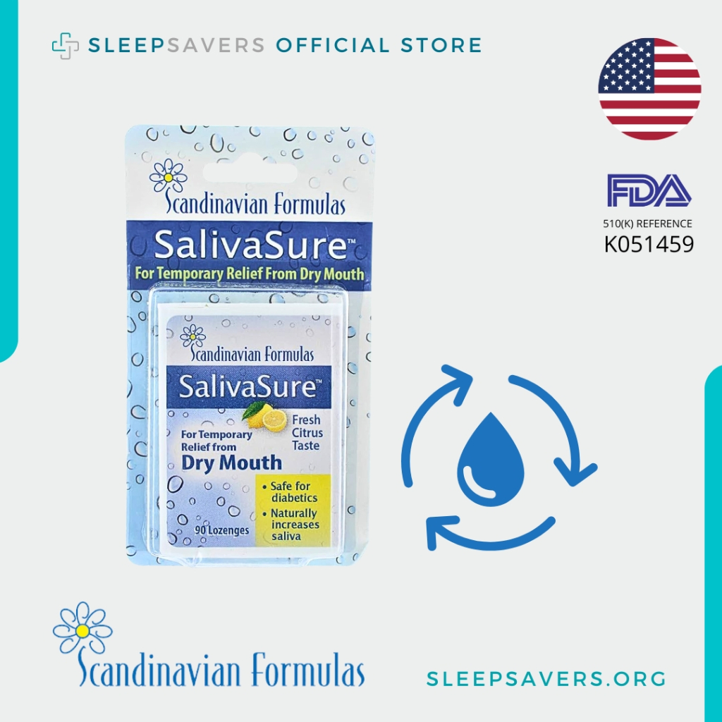 🇺🇸 USA SalivaSure, Dry Mouth Moisturizing Lozenges Perangsang Air Liur ...