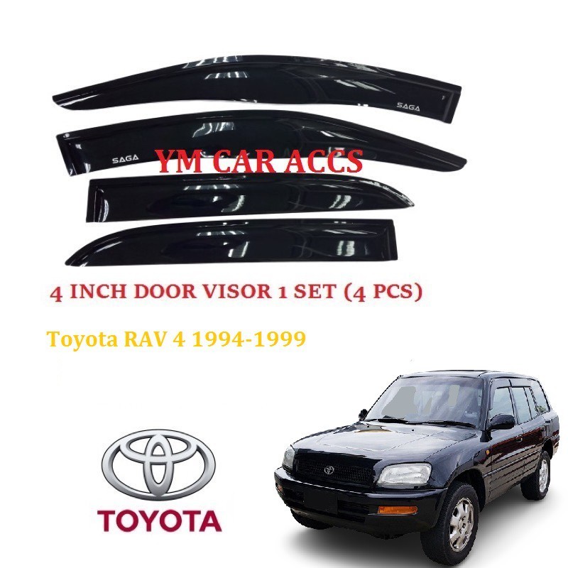 TOYOTA RAV4 RAV 4 1994 1995 1996 1997 1998 1999 DOOR Visor 4” INCH 10CM ...