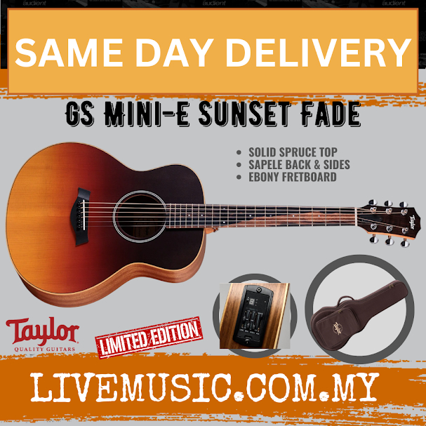 Taylor GS Mini-E Special Edition Acoustic Guitar w/Bag, Sunset Fade ...