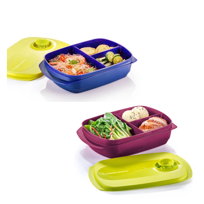 [READY STOCK] ‼️SALE‼️ Tupperware Reheatable Divided Lunch Box (1pc) 1L ...