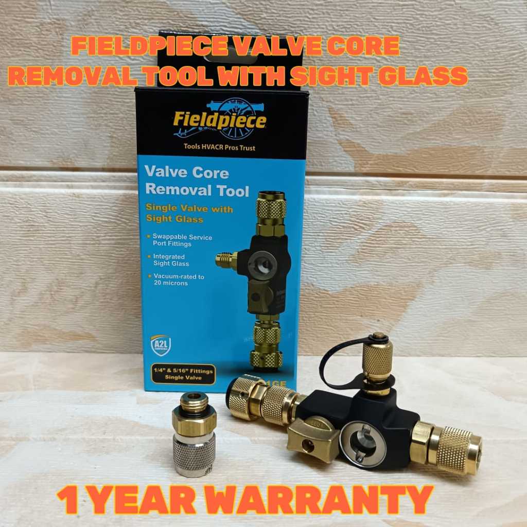 FIELDPIECE VC1GE (1/4" & 5/16") alat pembuangan injap valve core ...