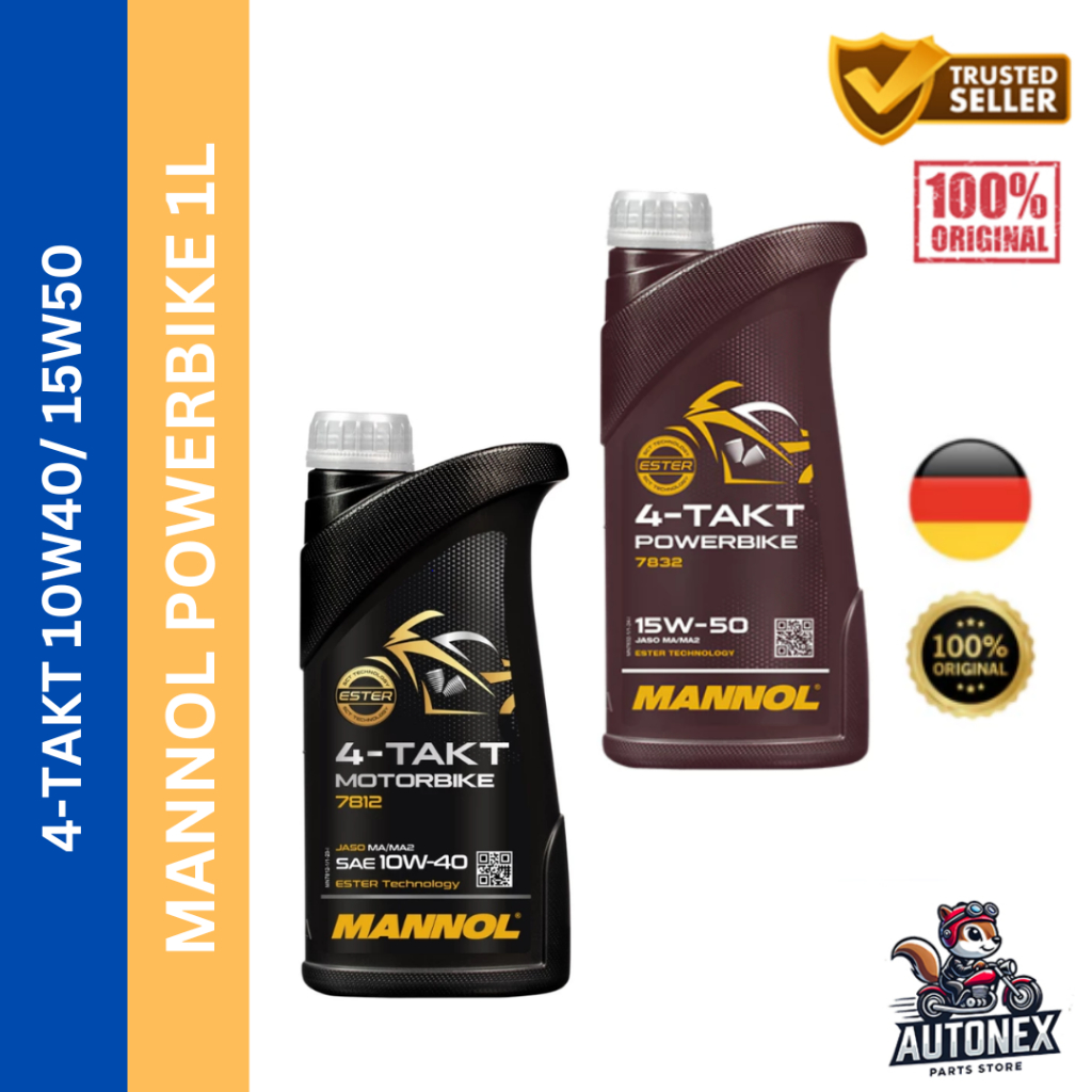 MANNOL POWERBIKE 4-TAKT 15W50 7832 / 10W40 7812 SYNTHETIC ENGINE OIL ...