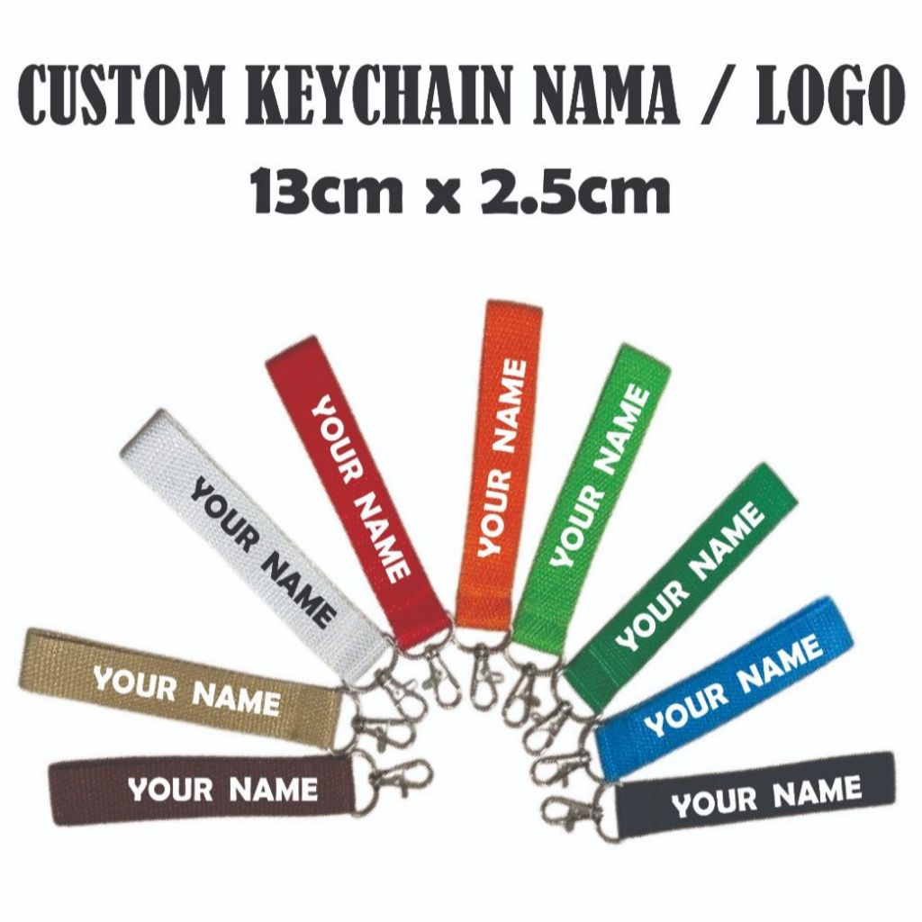 Keychain Custom Name Keychain Nama PRINTING Keyring Personalised Gift ...