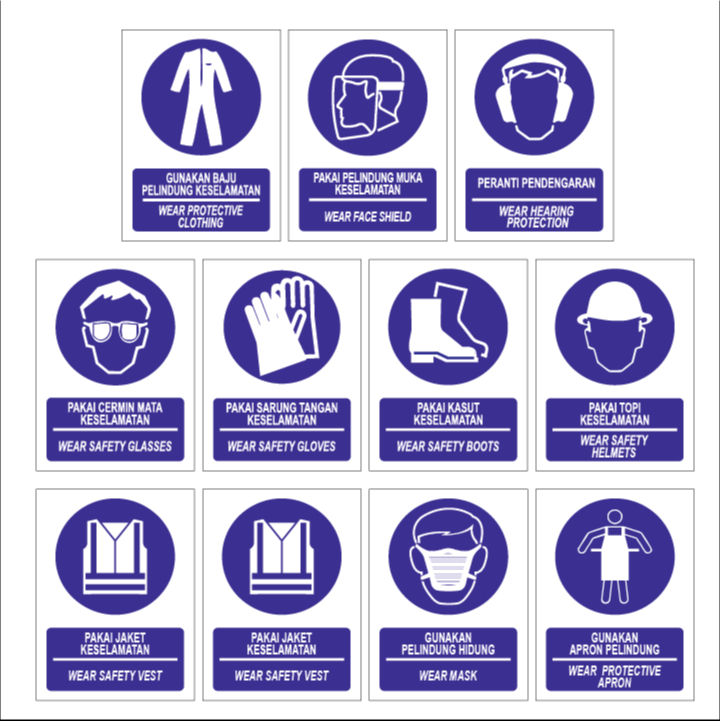 Wear Personal Protective Equipment Sign PPE/ 请使用个人防护设备 /Mandatory ...