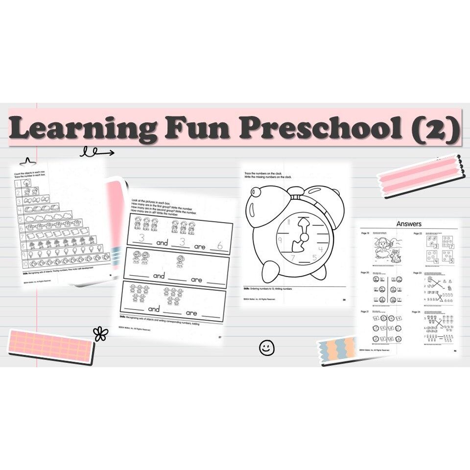 [PRE224] 48 pages Learning Fun Preschool (2) Worksheet for Pre-school ...
