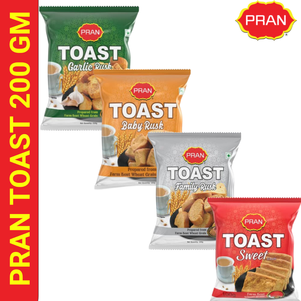 PRAN TOAST BISCUIT BABY RUSK/FAMILY RUSK/GARLIC/SWEET 200 GM | Shopee ...