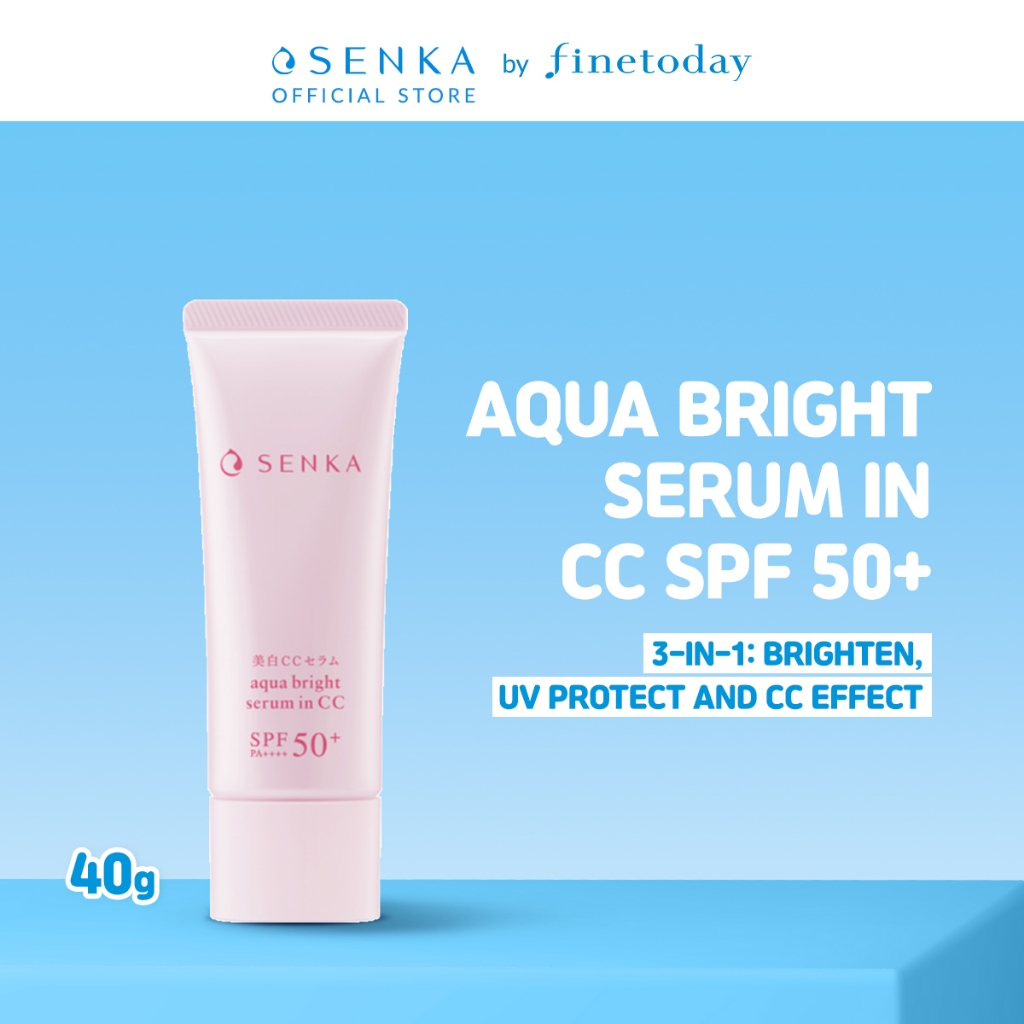 SENKA Aqua Bright Serum in CC SPF 50+ 40g (brightening serum, cc cream ...