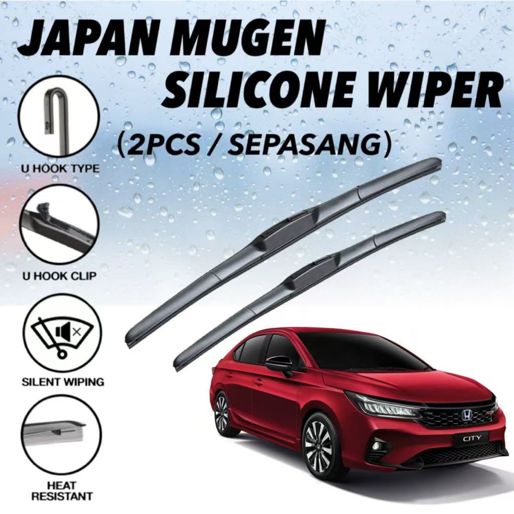 【2PCS】HONDA CITY WIPER ( Years 2020 - 2024 ) Japan Mugen Silicone Wiper ...