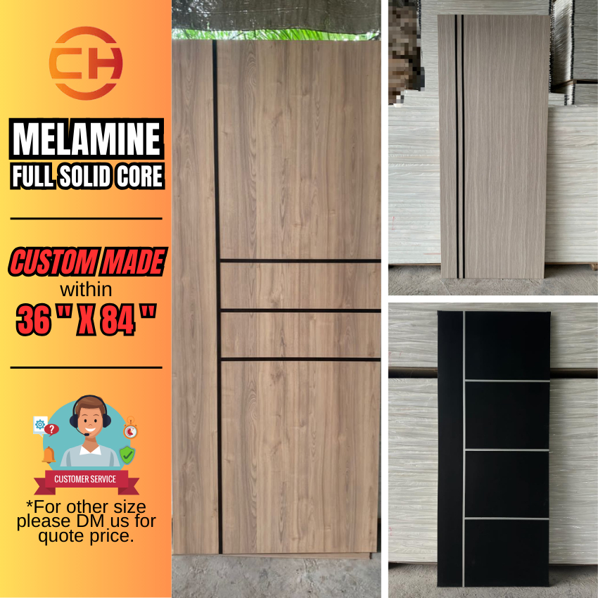 Melamine Door Full Solid Timber Core Pintu Kayu Solid Bedroom Door ...