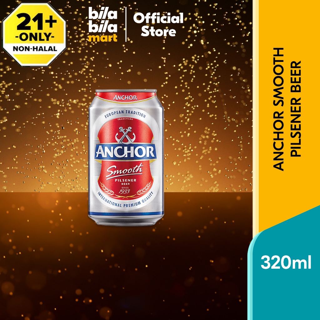 Anchor Beer (Smooth Pilsener) 320ml Lager Beer Can Drink 啤酒可以喝 | Shopee ...