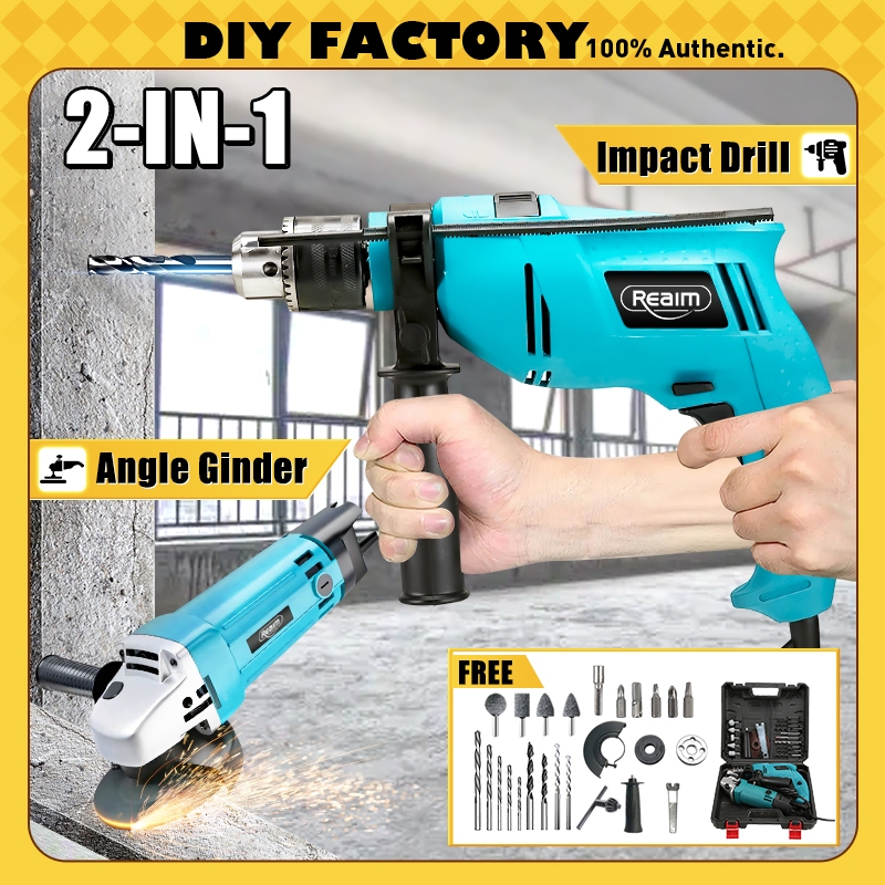 Angle Grinder & Impact Drill 2 in 1 Combo Set 角磨机 冲击钻 | Shopee Malaysia