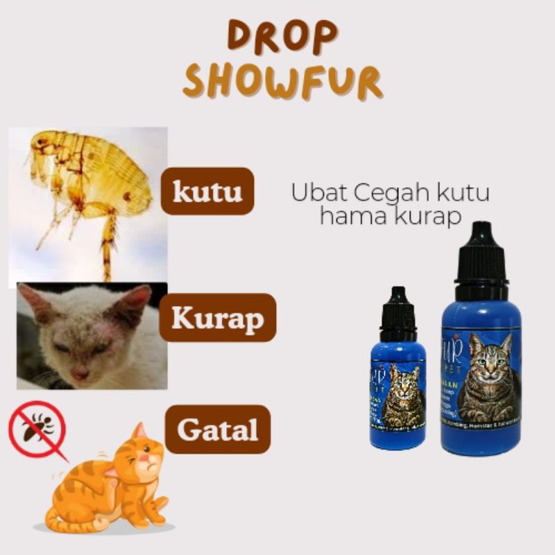 Drop showfur for Cat dog rabbit untuk hama kutu kurap kucing arnab ...
