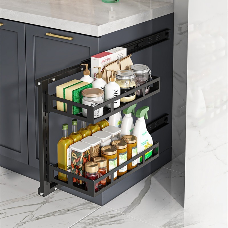 Cabinet wall mounted pull-out storage rack, kitchen sink, bathroom ...