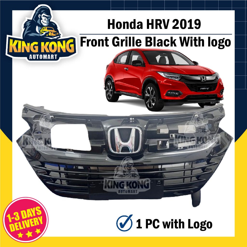 Honda HRV (2019) Front Grille Base Black With Logo Emblem Chrome ...