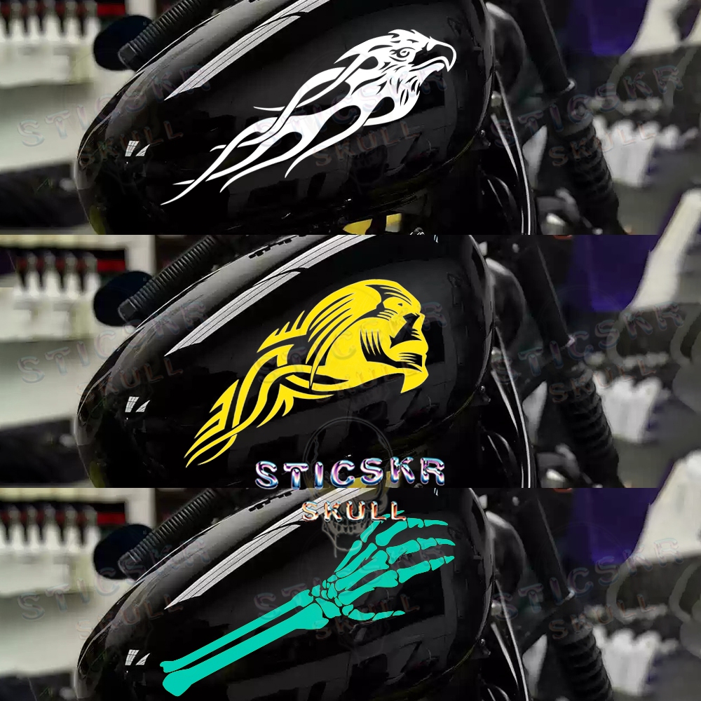 (1 set 2 pcs) Motorcycle Sticker Fuel Tank Decals Harley Davidson Road ...