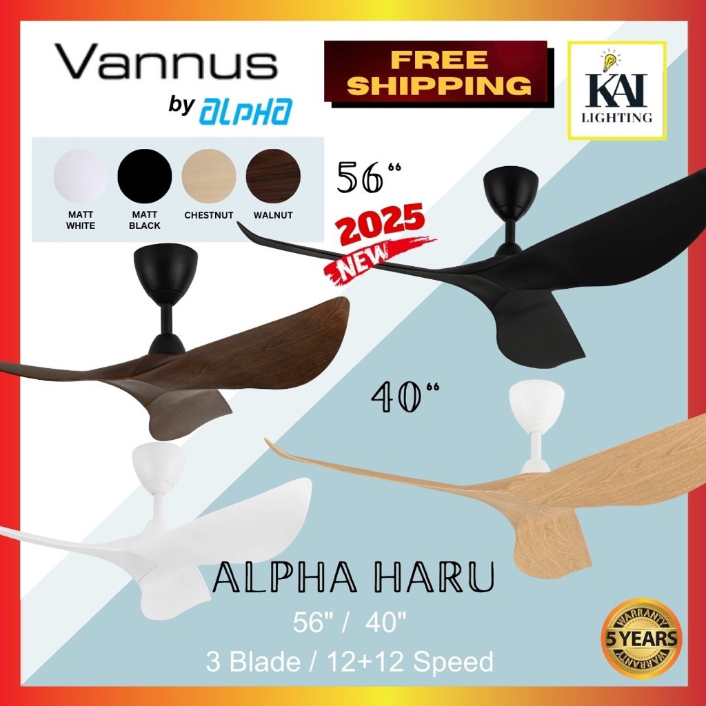 ALPHA Vannus HARU 3B 56/40 inches DC Remote Ceiling Fan | Shopee Malaysia