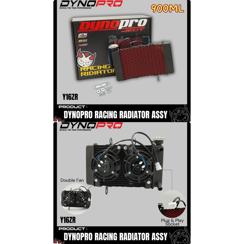 TWIN FAN SET NEW ITEM Y16 (DYNOPRO) RADIATOR 900ML 2 BIG BLOWER 900ml ...