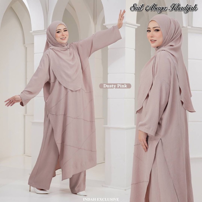Suit Abaya Khadijah Jubah Seluar Muslimah Labuh Set Baju Dan Seluar ...