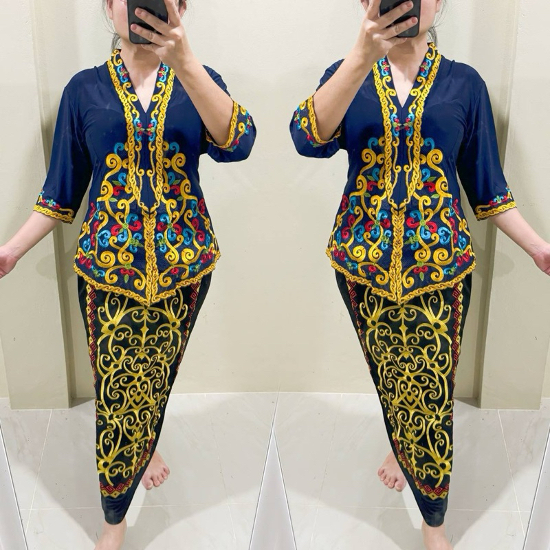 KEBAYA SAHAJA ULU CORAK BESAR LYCRA BERGETAH | Shopee Malaysia