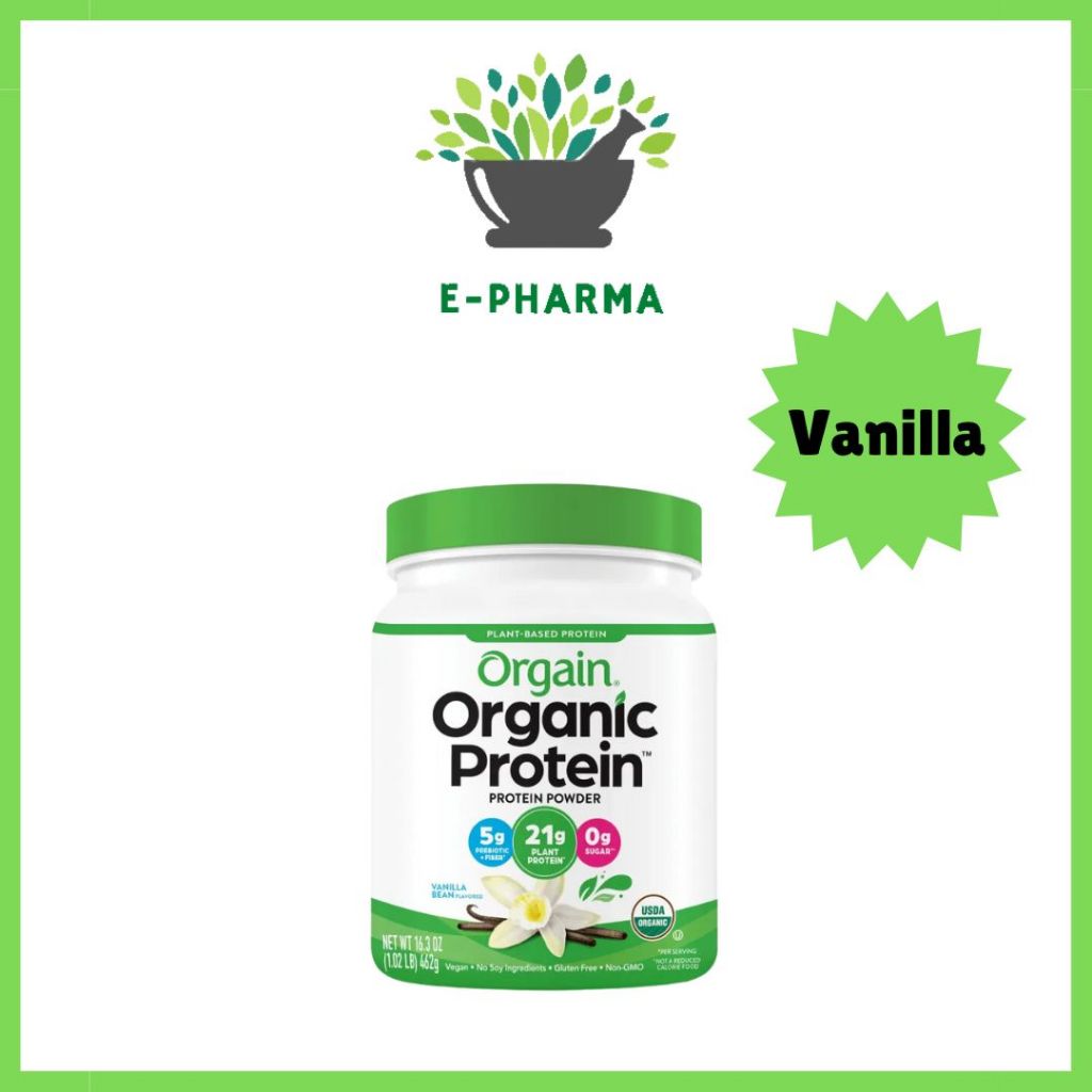 Orgain Protein Powder Plant Based Vanilla Bean 462g | Shopee Malaysia