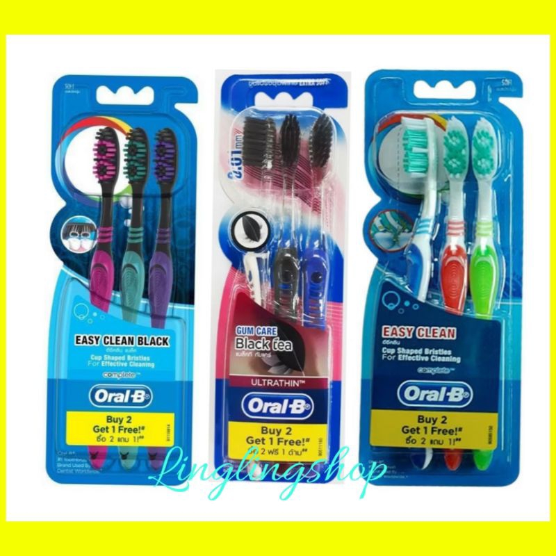 Oral-B Easy Clean/Easy Clean Black/Ultra Thin Gum Care Black Tea ...