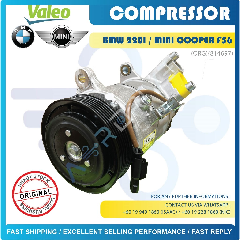 ORIGINAL VALEO BMW 220I / MINI COOPER F56 6PK COMPRESSOR W/O MAGNET ...