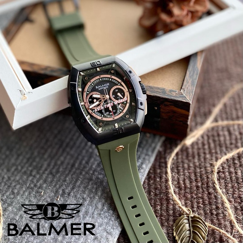 [Original] Balmer 8832G BK-6 Sapphire Chronograph Men Watch with Green ...