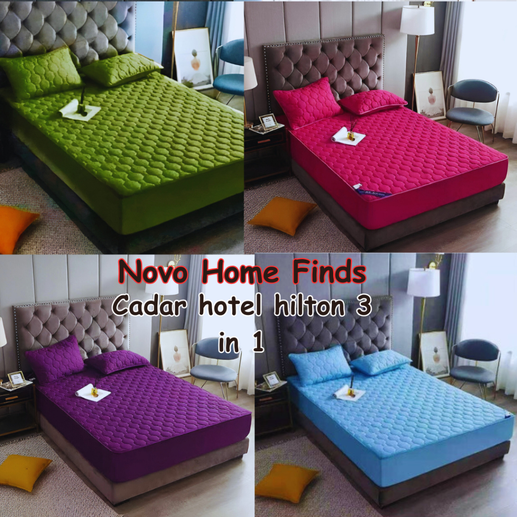 Cadar Hotel Hilton 3in1 Plain Queen Size Bedsheet For Bed Decor | Cadar ...
