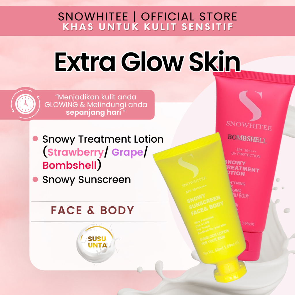 Snowhitee Extra Glow Skin untuk kulit sensitif Lotion treatment ...