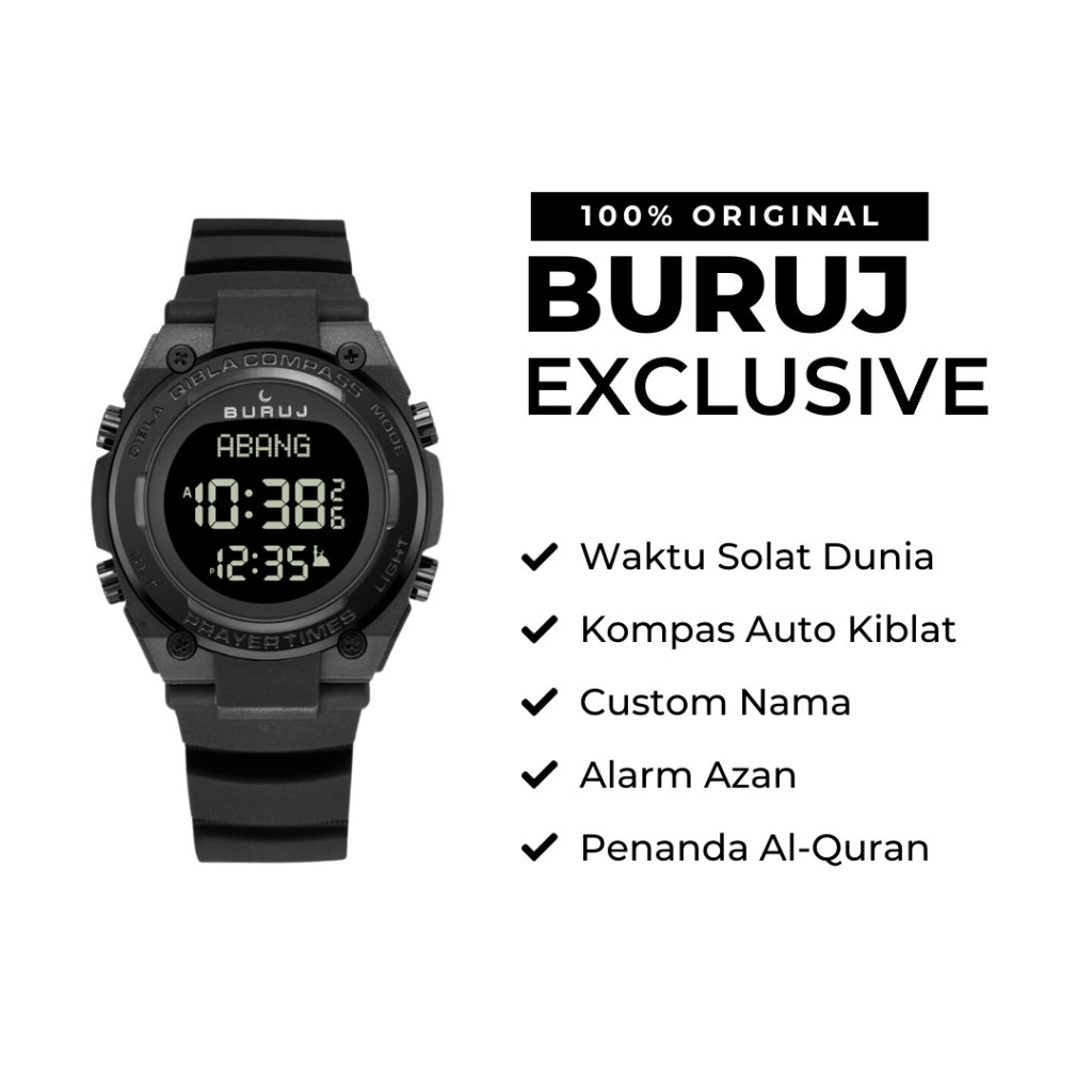 BURUJ WATCH EXCLUSIVE JAM AZAN JAM WAKTU SOLAT JAM KIBLAT | Shopee Malaysia