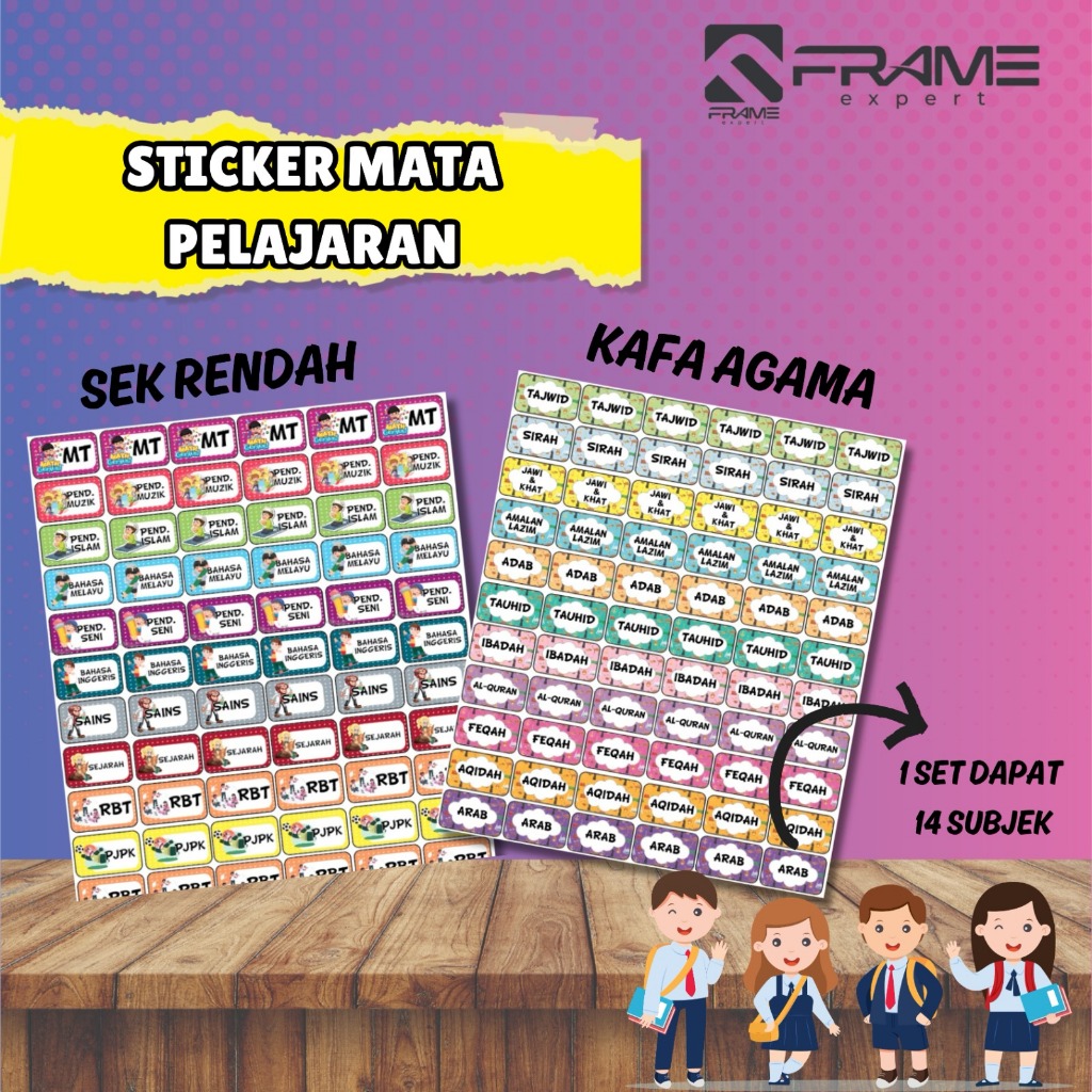 Sticker Subjek Buku Sekolah Rendah | Sticker Subjek Label Buku Mata ...