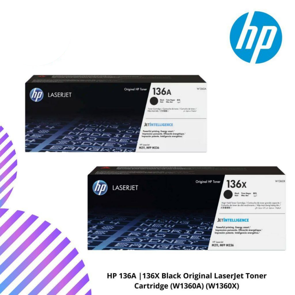 HP 136A |136X Black Original LaserJet Toner Cartridge (W1360A) (W1360X ...