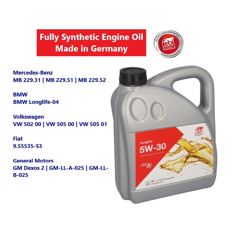 Genuine FEBI BILSTEIN Fully Synthetic Engine Oil 5W30 (Made in Germany ...
